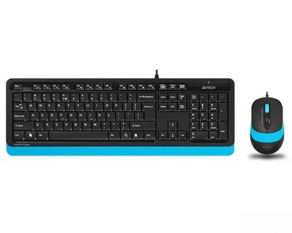 A4Tech set tastatura + miš (žičani), crno–plavi dizajn - Tastatura