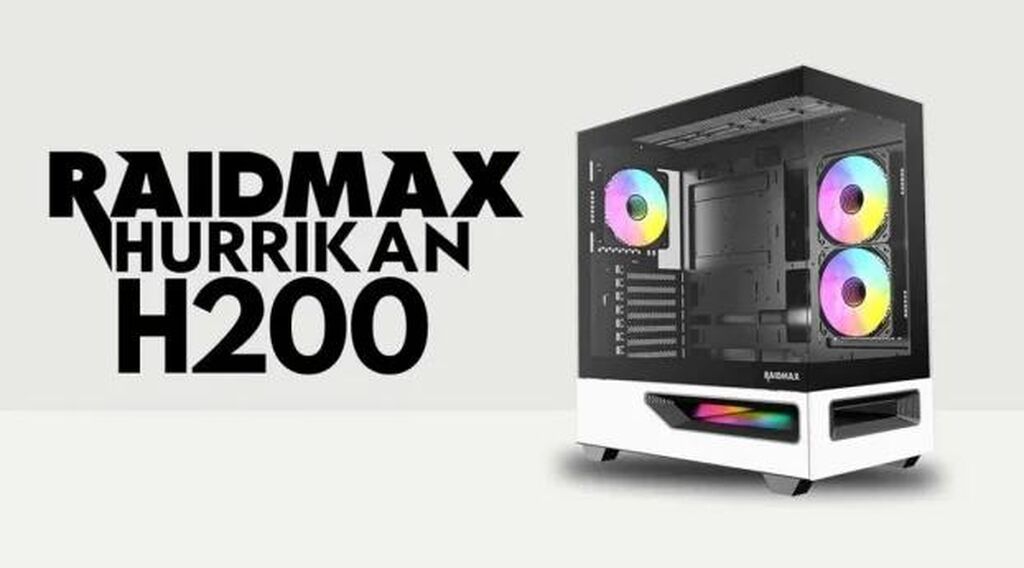 Raidmax Hurrikan H200 kućište za računar, belo sa crnim detaljima