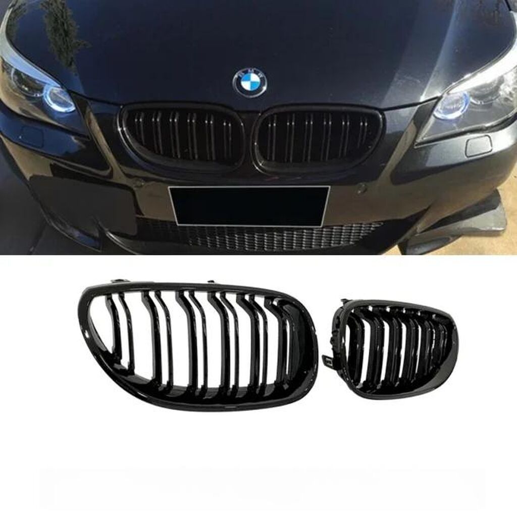 Crne „kidney“ maske za BMW – set levo + desno - Dizajn: dvostruke