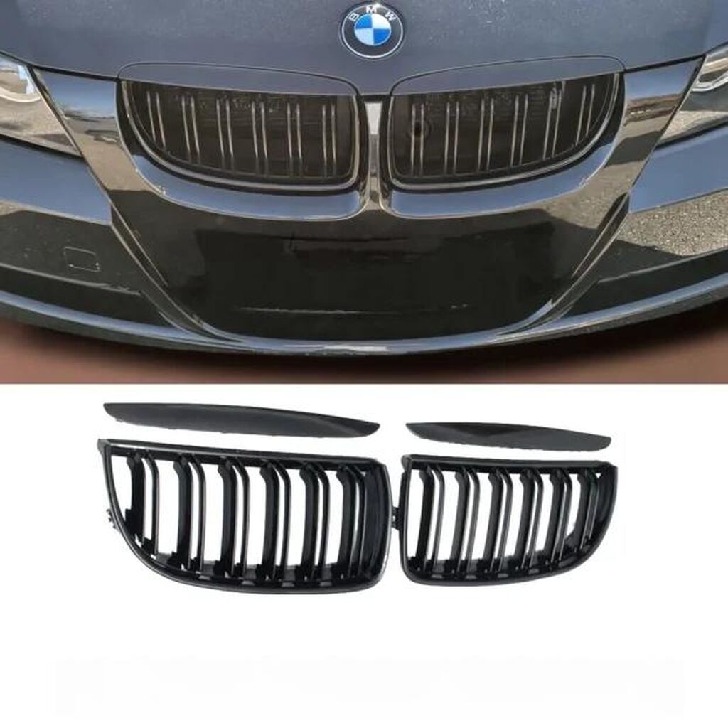 Crne “kidney” maske za hladnjak – set levo/desno (par) za BMW - Stil