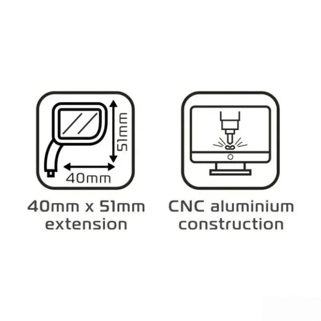 Produžeci za retrovizore motocikla – CNC aluminijum, 40 x 51 mm -