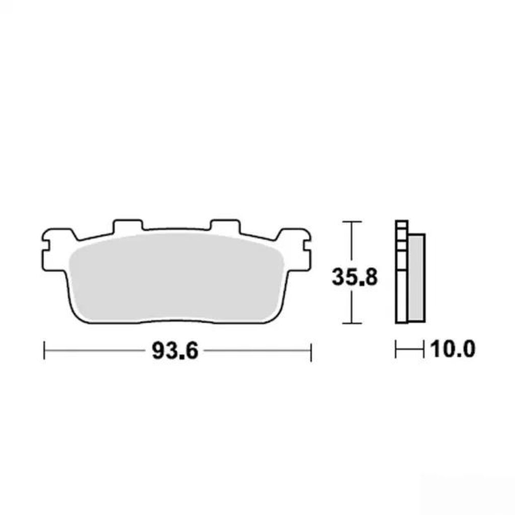 Prednje kočione pločice – dimenzije 93.6 × 35.8 × 10.0 mm - Tip: disk