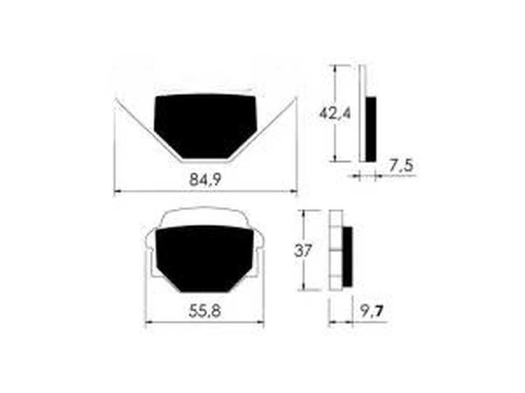 Prednje i zadnje pločice kočnica – dimenzije i oblik prema tehničkom