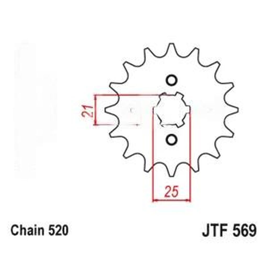 Prednji lančanik za motocikl – JTF569 (za lanac 520) - Tip