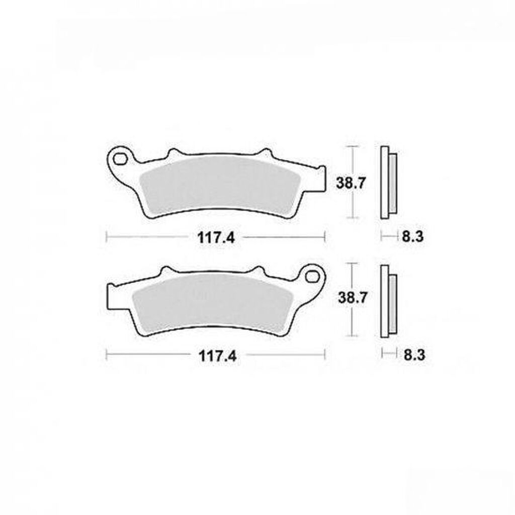 Prednje kočione pločice za motocikl – set - Dimenzije pločica: dužina