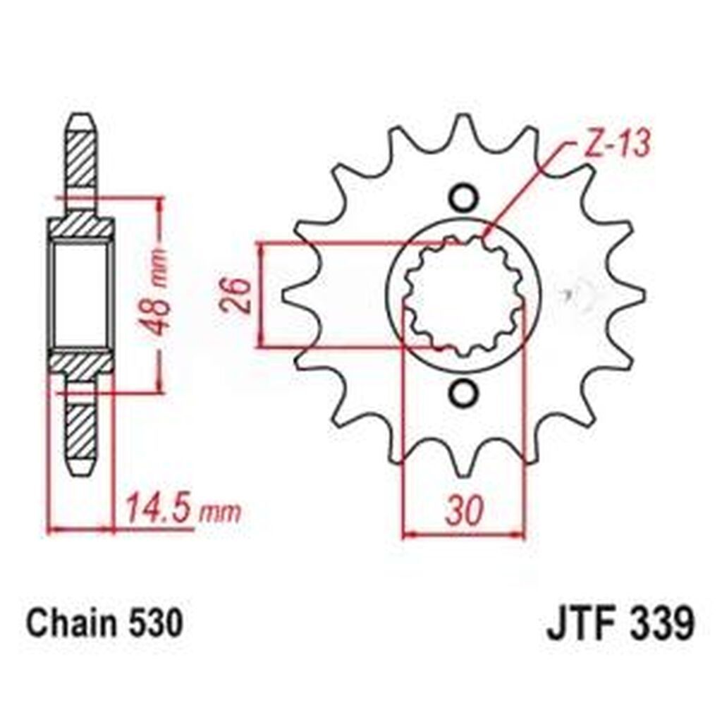 Prednji lančanik za motocikl – JTF339 - Tip: prednji lančanik