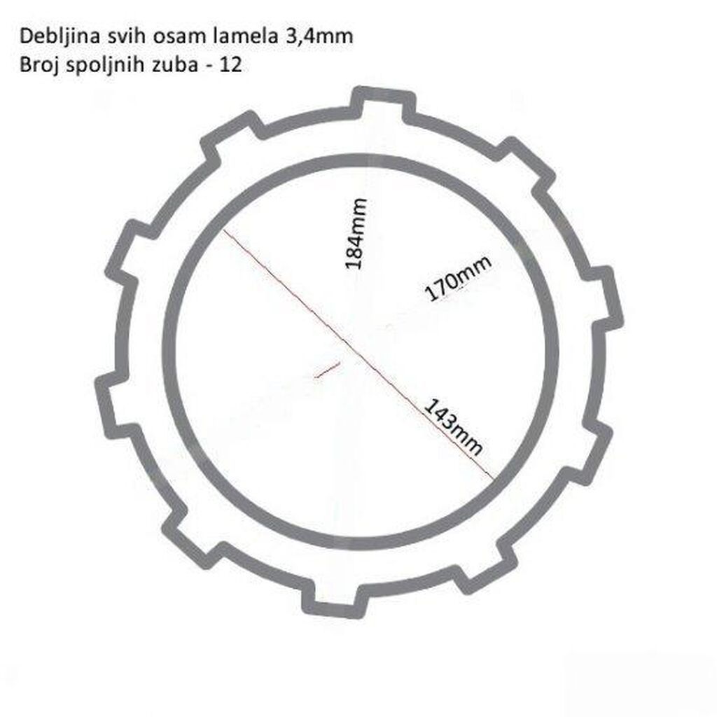 Set lamela kvačila TRW – komplet frikcionih ploča - Proizvođač: TRW