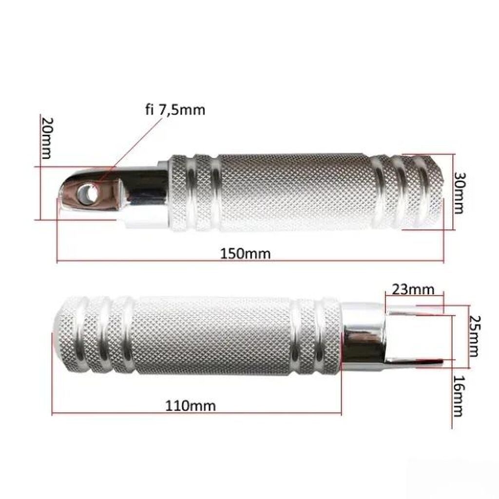 Aluminijumske nožice za putnika – univerzalne - Materijal: obrađeni