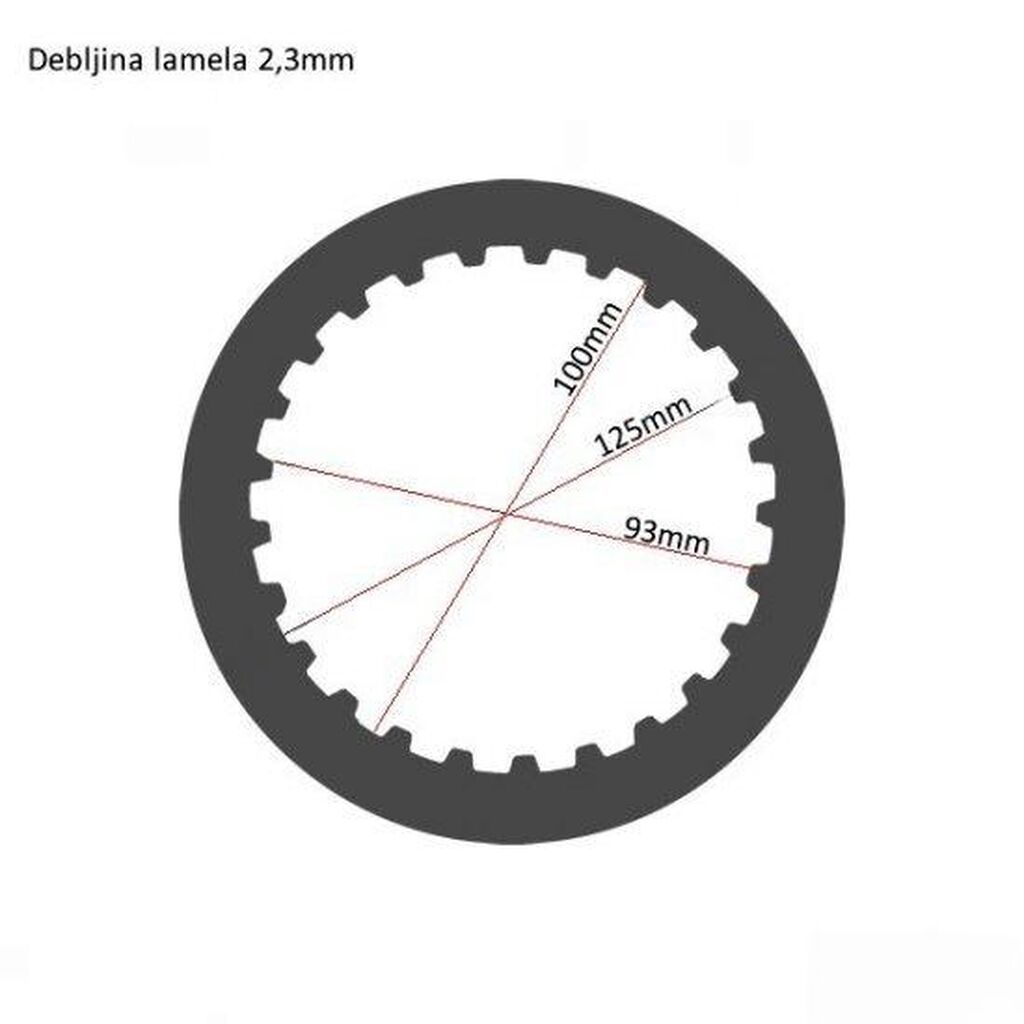 Set lamela kvačila za motocikle – TRW Opis: - Komplet lamela i
