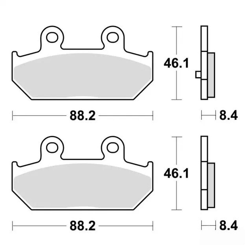 Prednje kočione pločice za motocikl – set - Dimenzije (po pločici)