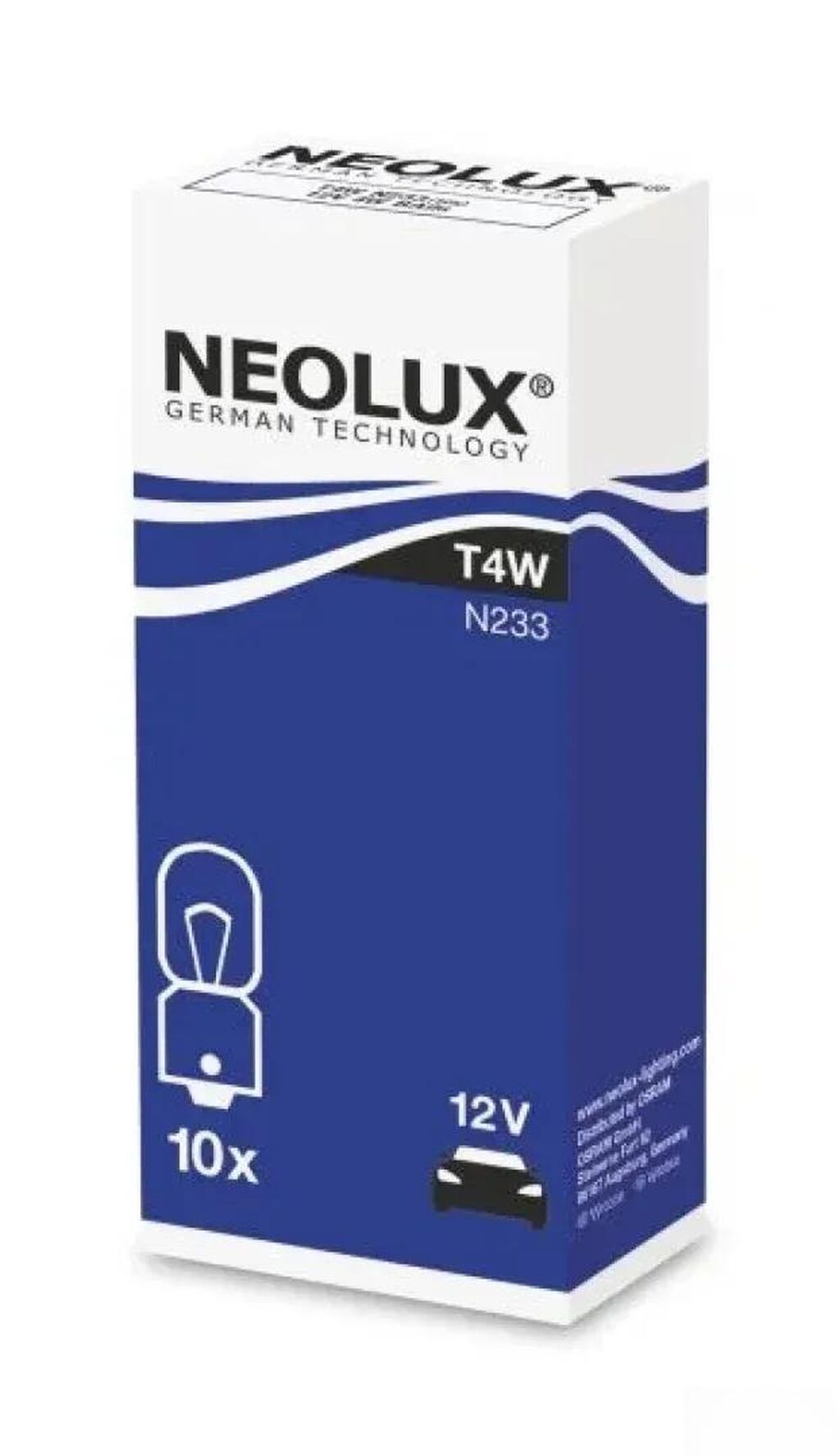 NEOLUX T4W N233 auto sijalice – pakovanje 10 kom - Tip: T4W (N233) -