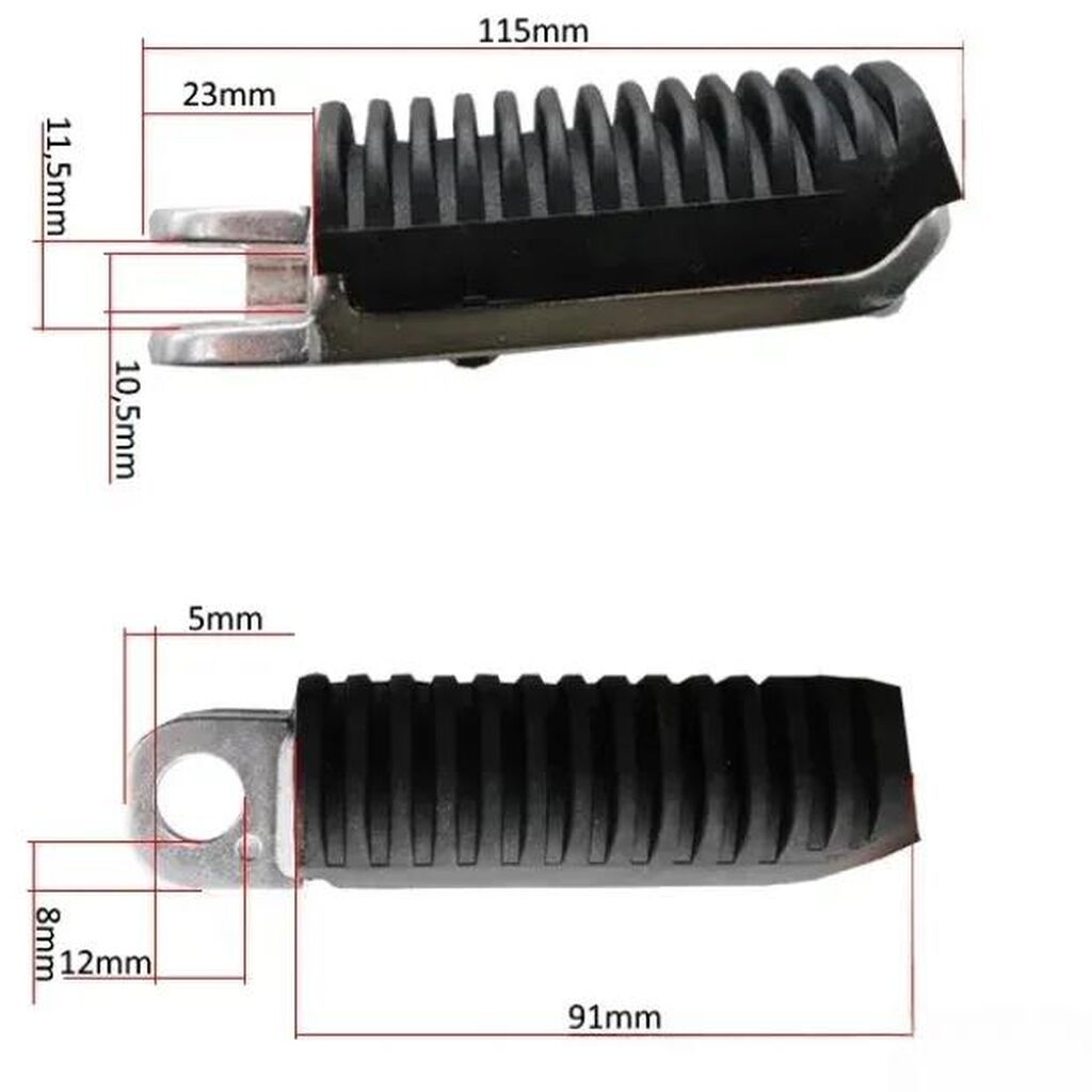 Univerzalni set oslonaca za noge (nosači + gumene obloge) za