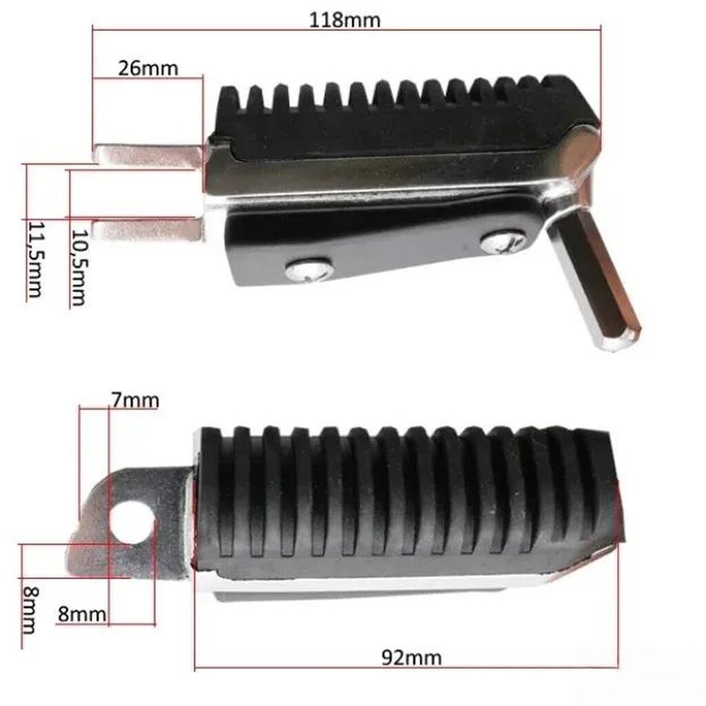 Prednje nožne komande (nosači/stopice) za motocikl – univerzalni tip