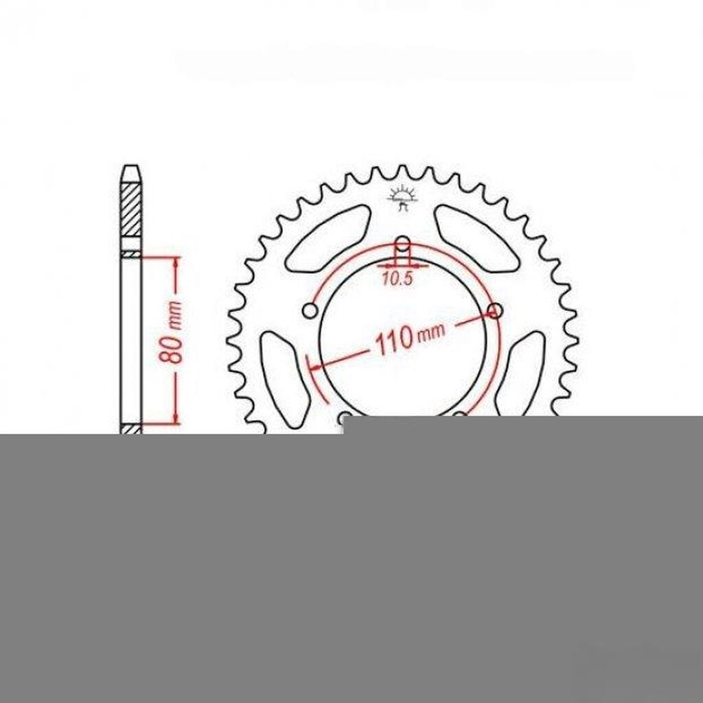 Zadnji lančanik za motocikl – JTR1075, kompatibilan sa lancem 520