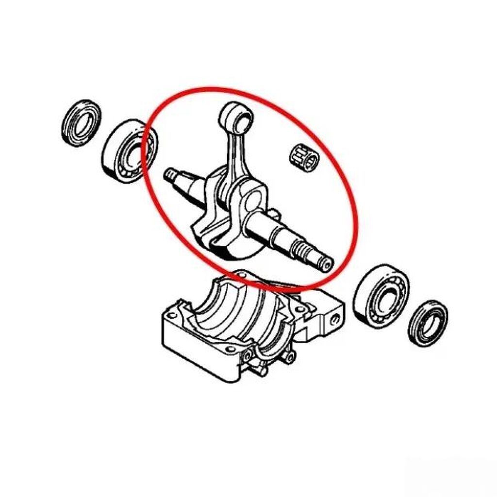 Radilica (kolenasto vratilo) za dvotaktne skutere 50cc - Kompletna