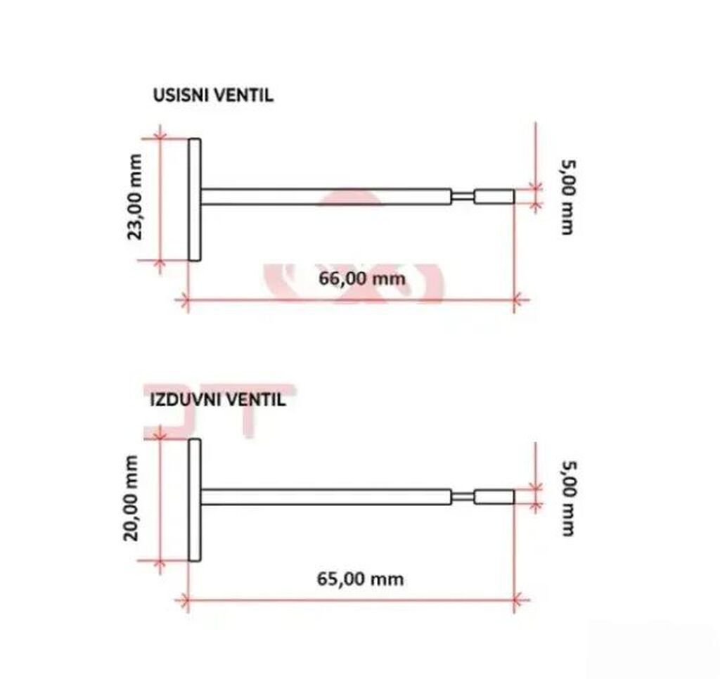 Set ventila za motor – usisni i izduvni Opis: - Komplet sadrži 2