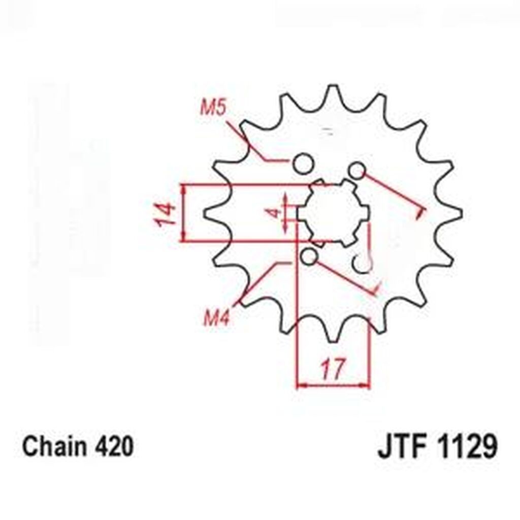 Prednji lančanik JTF1129 za lanac 420 - Tip: prednji (izlazni)
