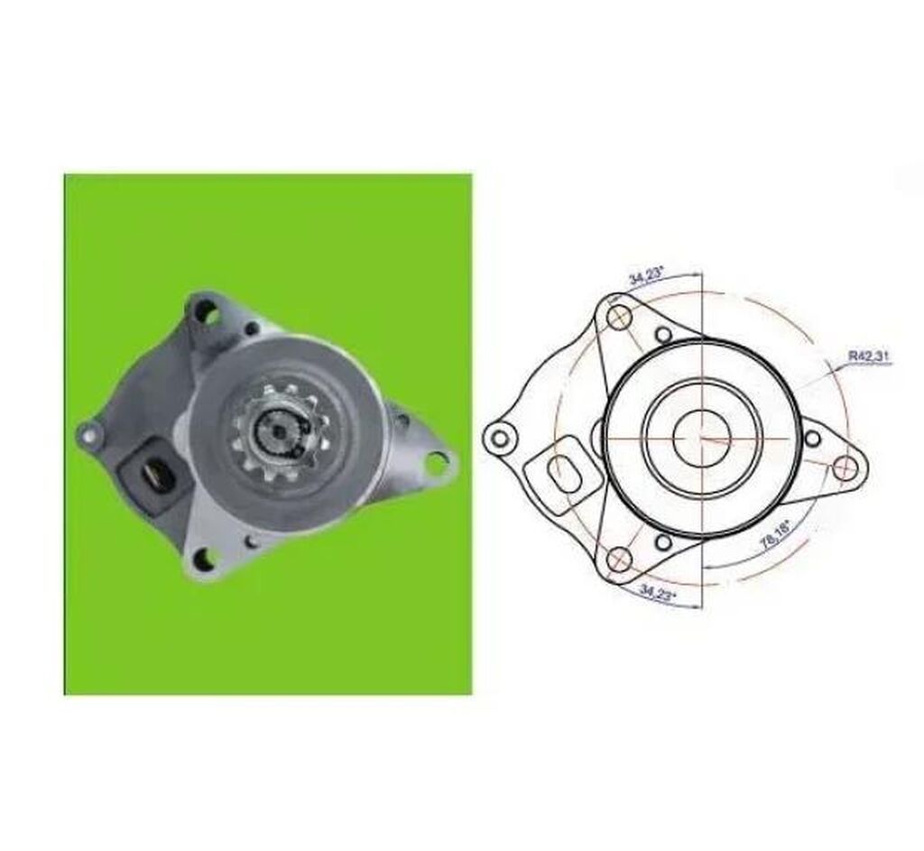 Anlaser (starter) za motocikl/skuter – trokrako kućište - Električni