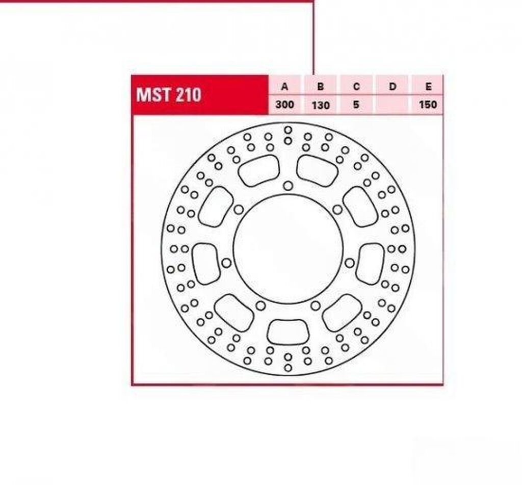 Kočioni disk MST 210 - Tip: Okrugli, ventilisani disk sa