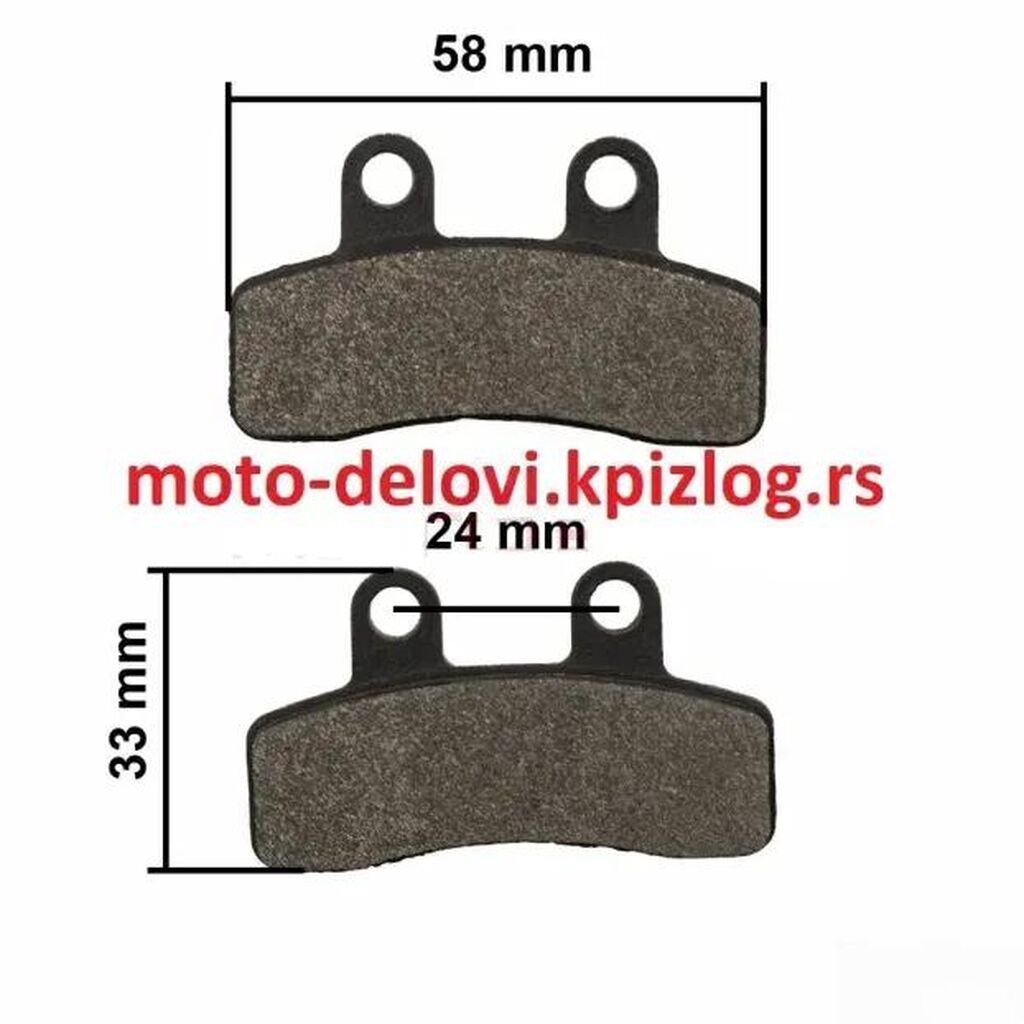 Kočione pločice za skuter/motor – set - Dimenzije pločice: širina 58