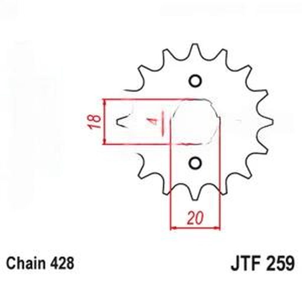 Prednji zupčanik za motocikl – JTF259 - Proizvođač/oznaka: JT