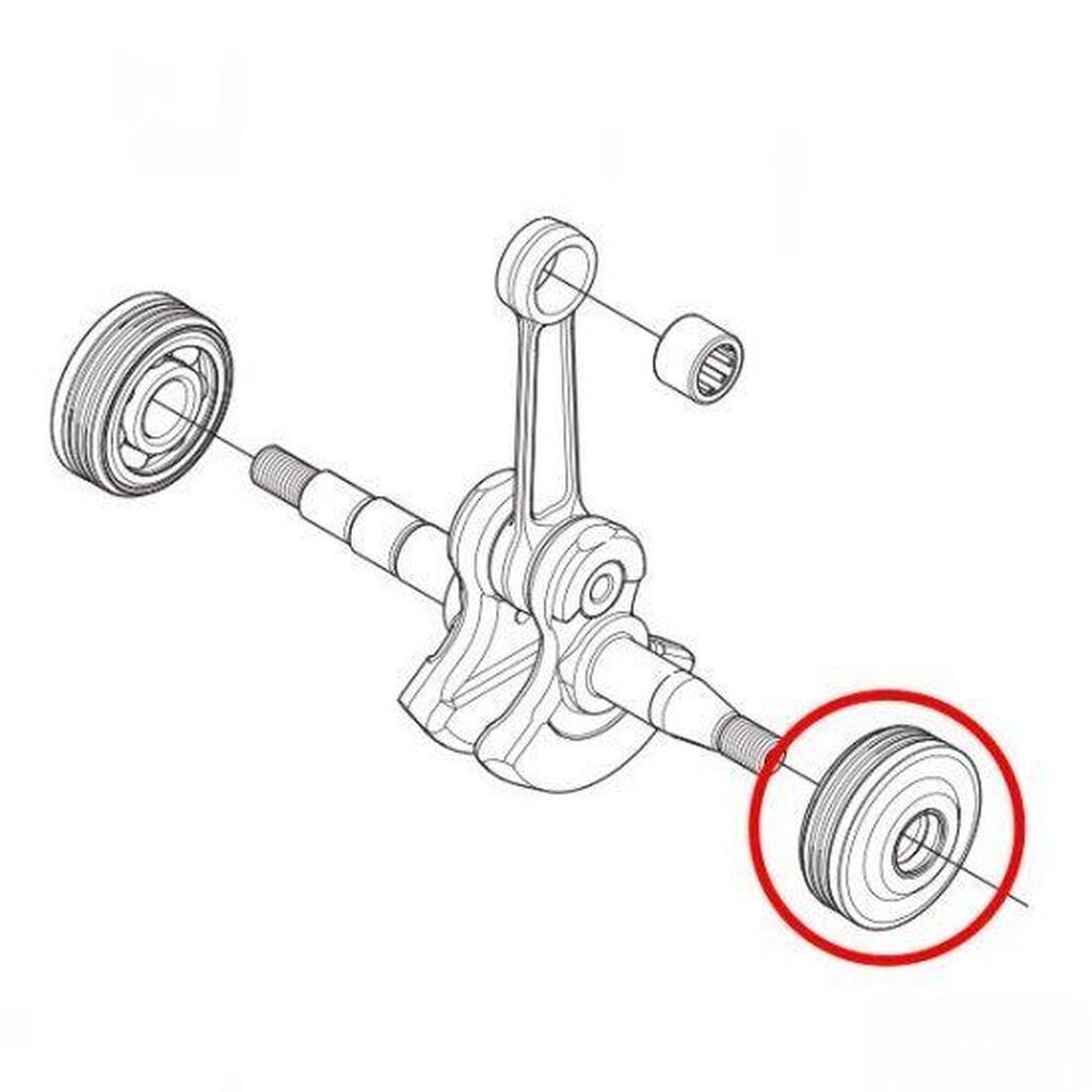 Set ležaja i semeringa radilice, dizajniran za pouzdan rad motora