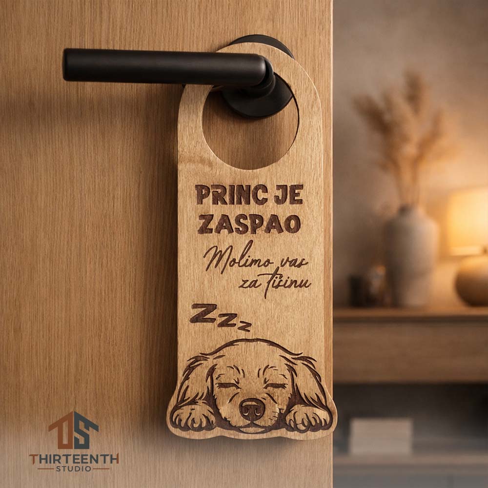 Drveni door sign za vrata ”Princ je zaspao” | Thirteenth Studio