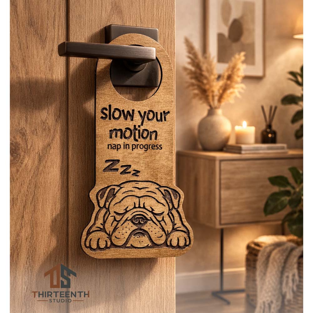 Drveni door sign “Slow Your Motion” – 17 cm | Thirteenth Studio