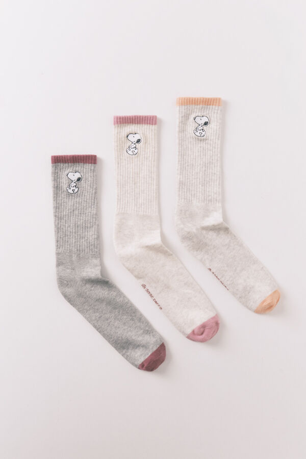 3er-Pack lange Snoopy-Print Socken