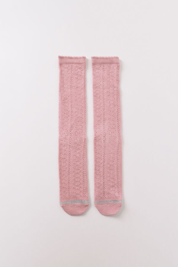 Rosa lange Lurex-Socken