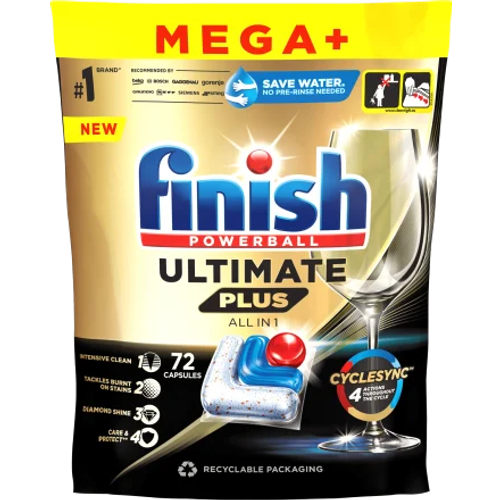Finish ultimate plus all in one tablete za mašinsko pranje posuđa, 72 kom