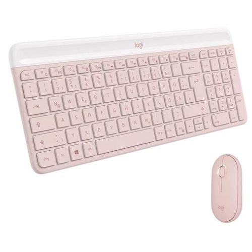Logitech MK470 Slim Bežična Tastatura i Miš, Roze - US