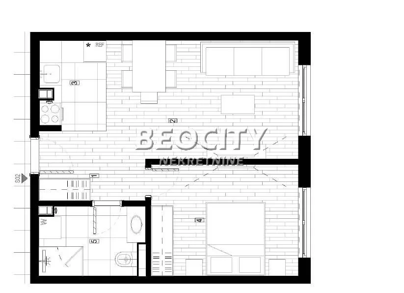 Dvosoban stan, 44 m2, Surčin, Autoput za Zagreb ID: 130612
