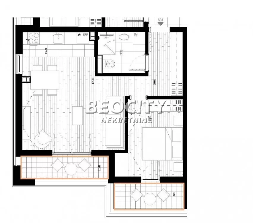 Dvosoban stan, 55 m2, Surčin, Autoput za Zagreb ID: 130604