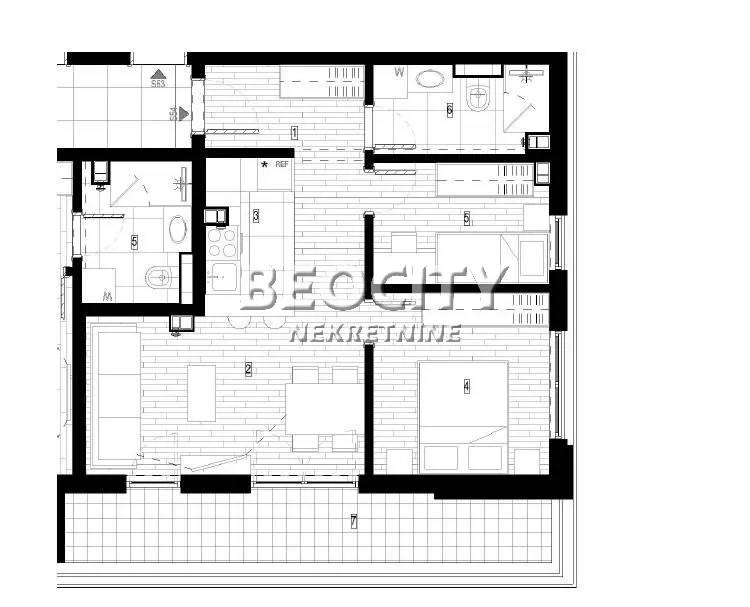 Dvosoban stan, 57 m2, Surčin, Autoput za Zagreb ID: 130609