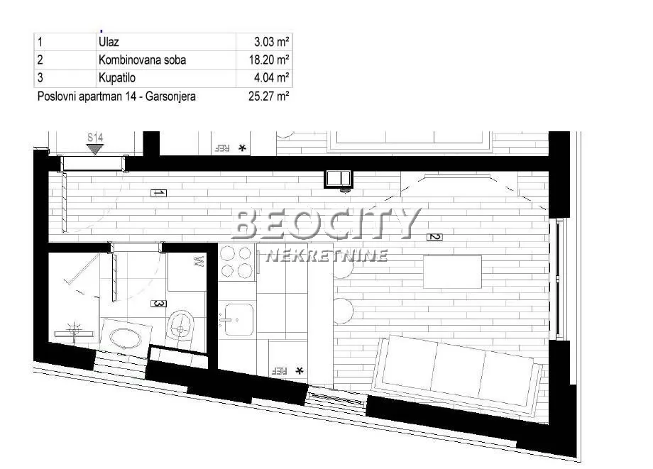 Jednosoban stan, 25 m2, Surčin, Autoput za Zagreb ID: 130550