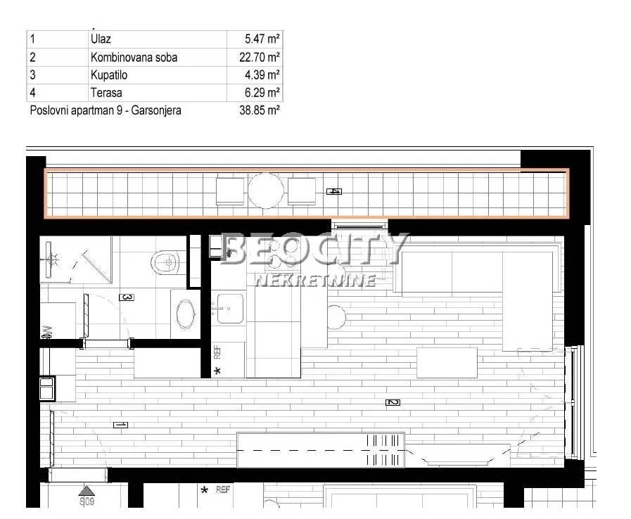 Jednosoban stan, 39 m2, Surčin, Autoput za Zagreb ID: 130549