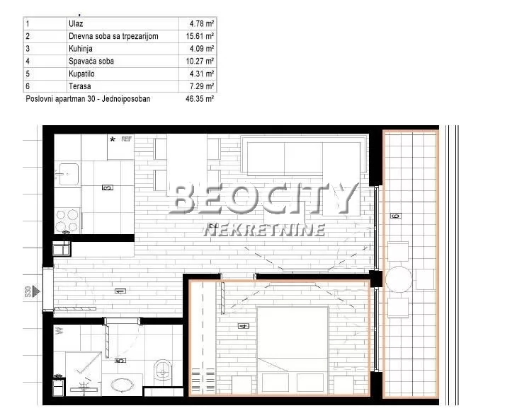 Dvosoban stan, 46 m2, Surčin, Autoput za Zagreb ID: 130555