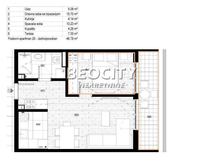 Dvosoban stan, 39 m2, Surčin, Autoput za Zagreb ID: 130551