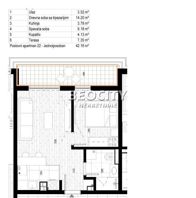 Dvosoban stan, 42 m2, Surčin, Autoput za Zagreb ID: 130554