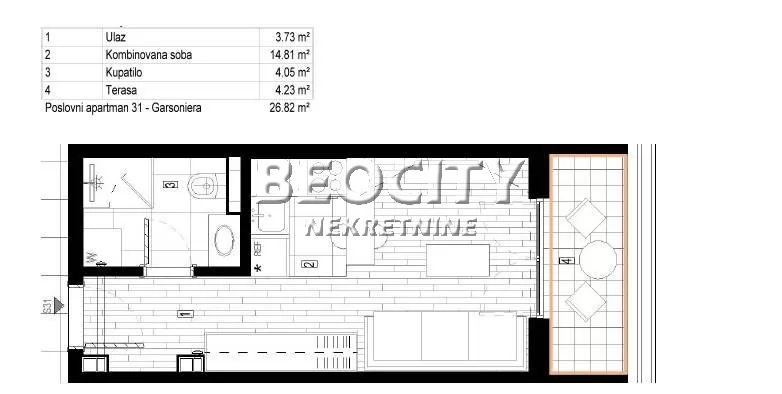 Jednosoban stan, 27 m2, Surčin, Autoput za Zagreb ID: 130556