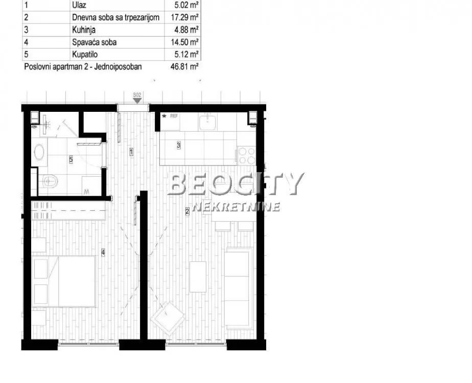 Dvosoban stan, 47 m2, Surčin, Autoput za Zagreb ID: 130494