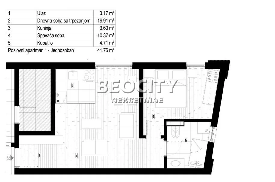 Jednosoban stan, 42 m2, Surčin, Autoput za Zagreb ID: 130493
