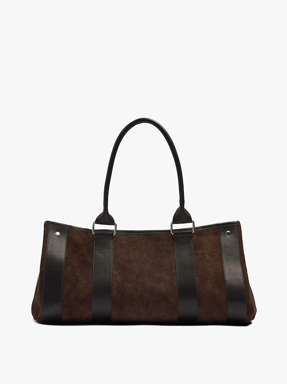 LEATHER SHOPPER BAG WITH STRAPS M