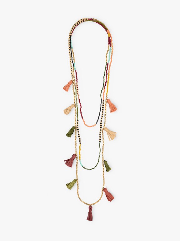 SET OF NECKLACES WITH MULTICOLOR BEADS