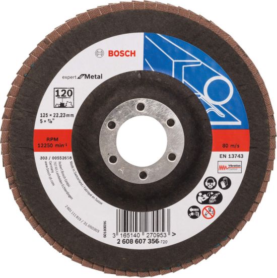 Bosch lamelni brusni disk X551, Expert for Metal, prečnik 125 mm; granulacija 120, kolenasti - 2608607356