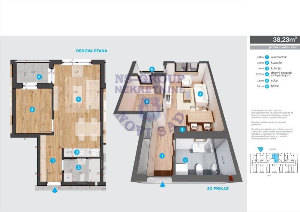 Jednoiposoban stan na prodaju, 38m2, 121.280€