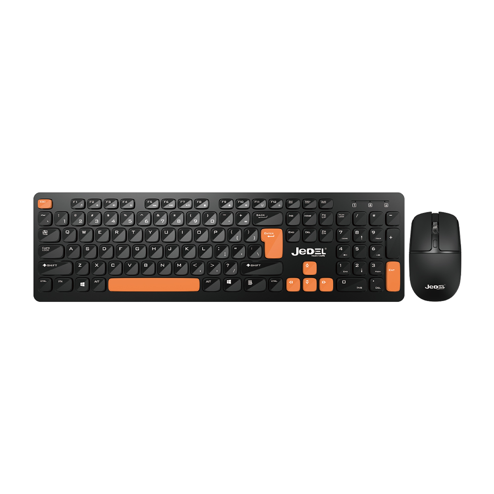 Tastatura bezicna i mis bezicni WS750 crno-narandzasta JEDEL (MS)