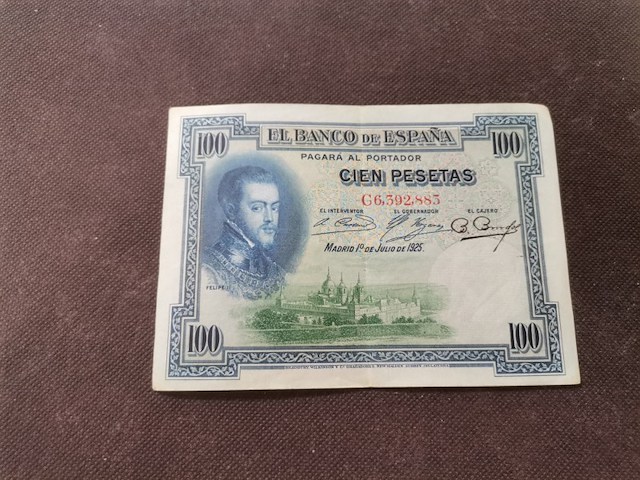 SPAIN 100 PESETAS 1925