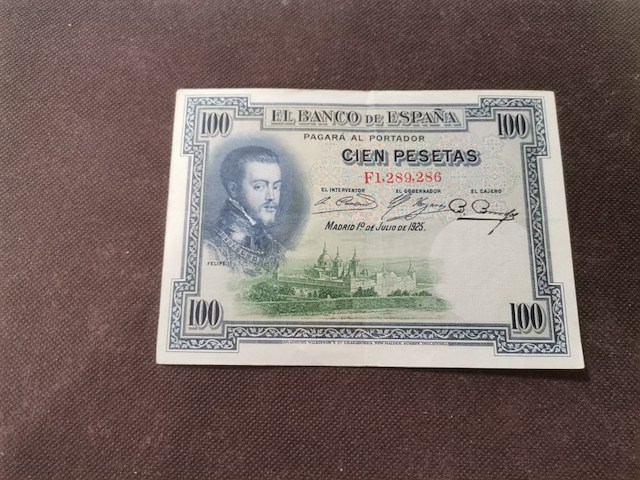 SPAIN 100 PESETAS 1925